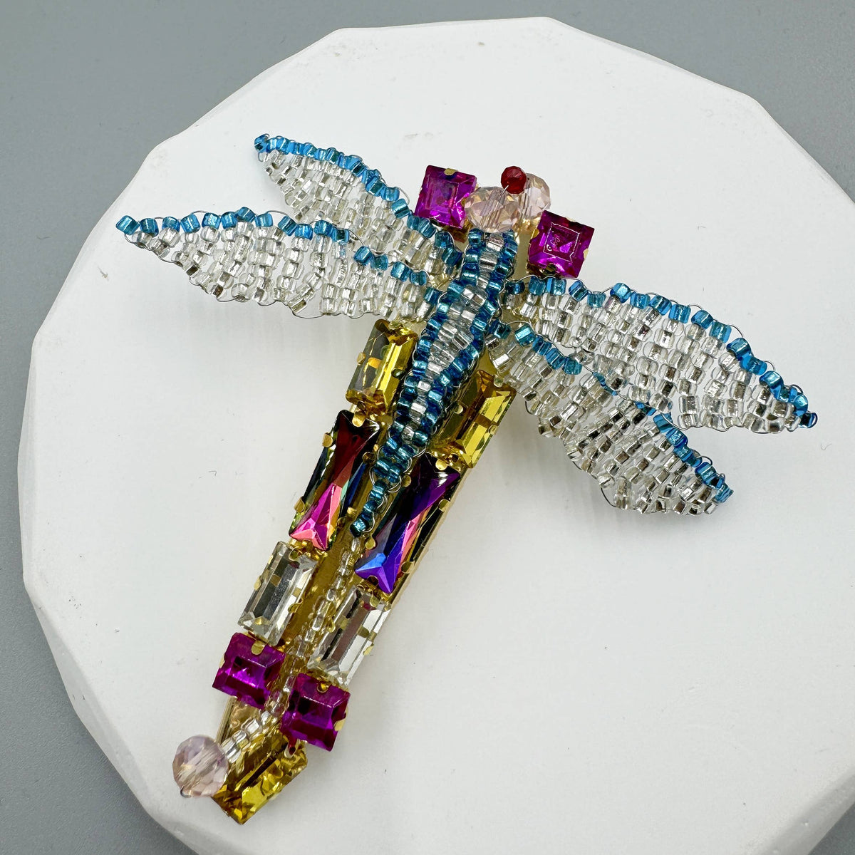 Dragonfly Seed Bead Rhinestone Hair Duckbill Clip – Ole Style Inc
