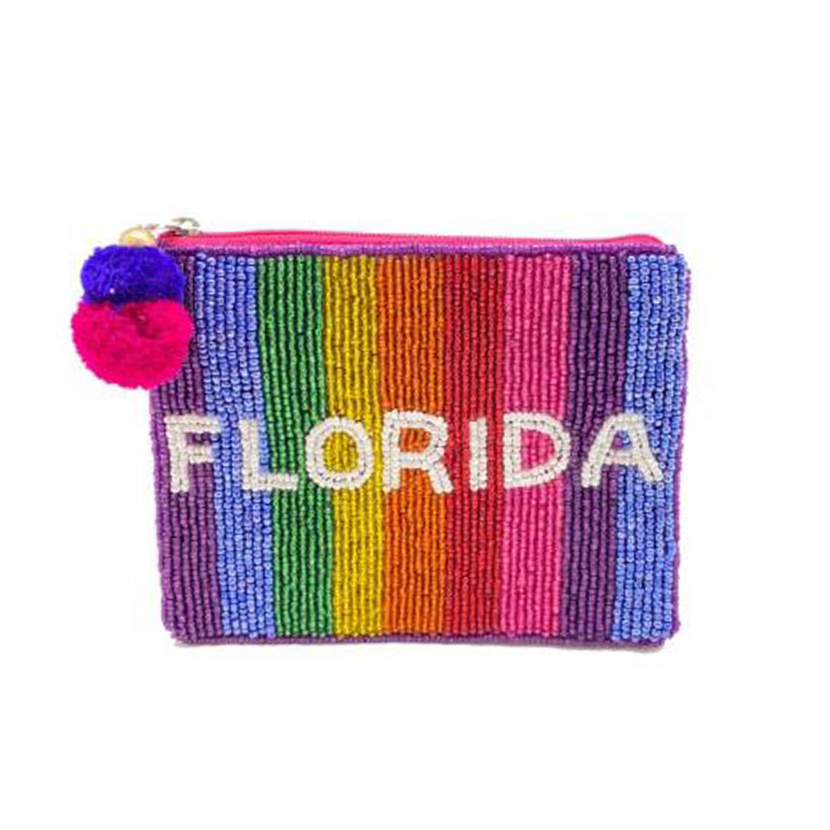 Florida Rainbow Beaded Pouch LAC-CP-1047 – Ole