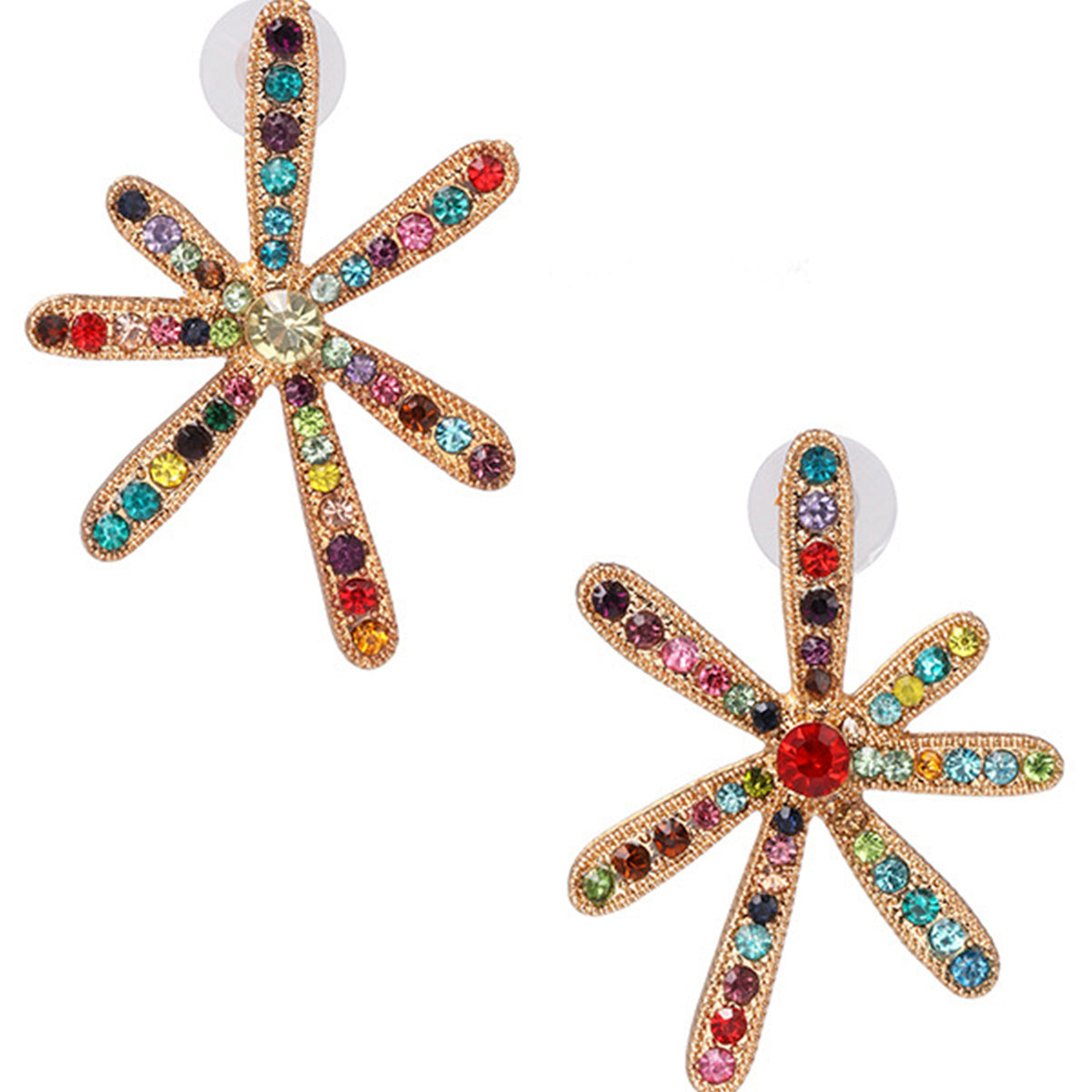 Floral Rhinestone Stud Earrings E6211 – Ole