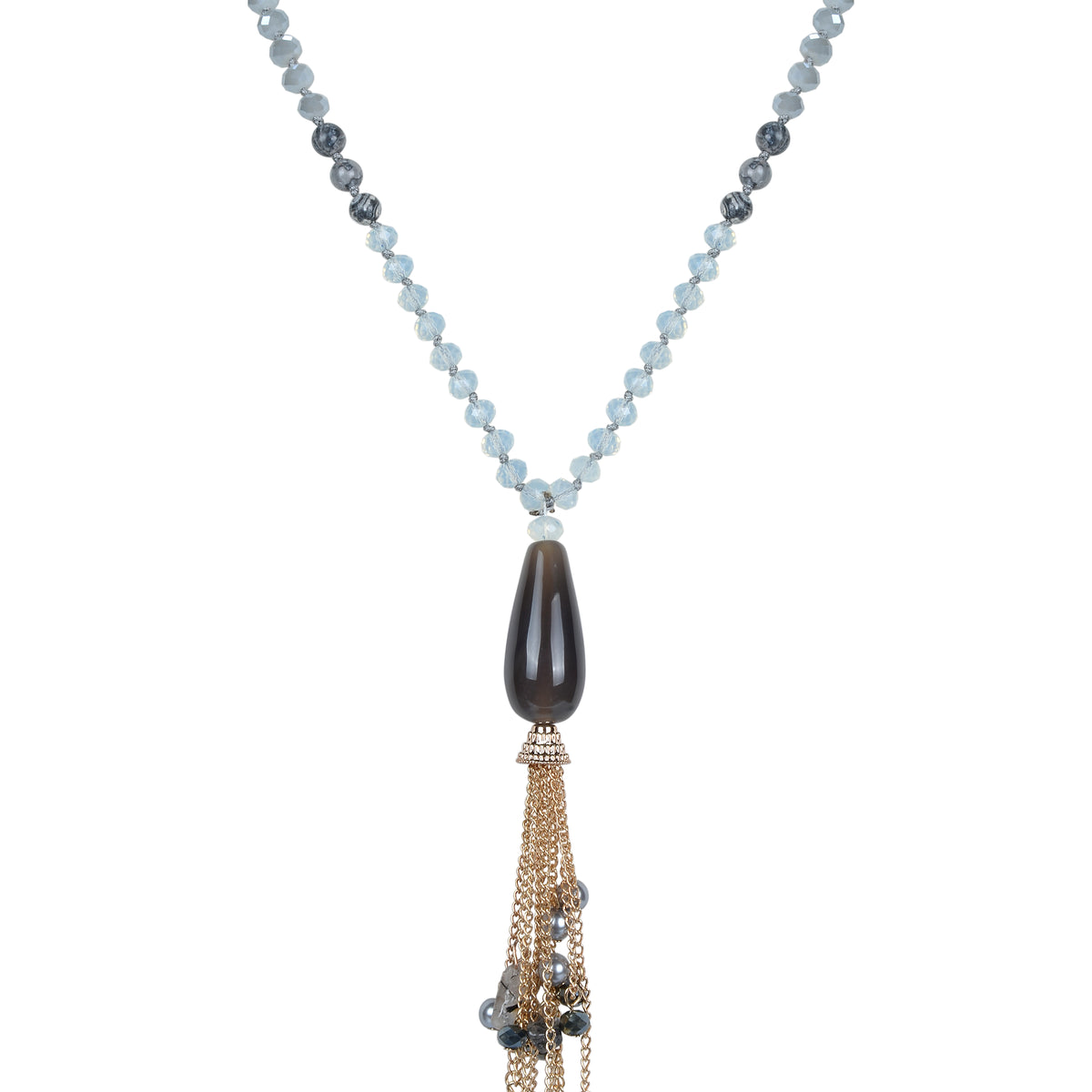 Stone Pendant Chain Tassel Necklaces N2856 – Ole