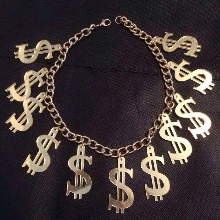 Dollar Acrylic Chain Necklace N4169 – Ole